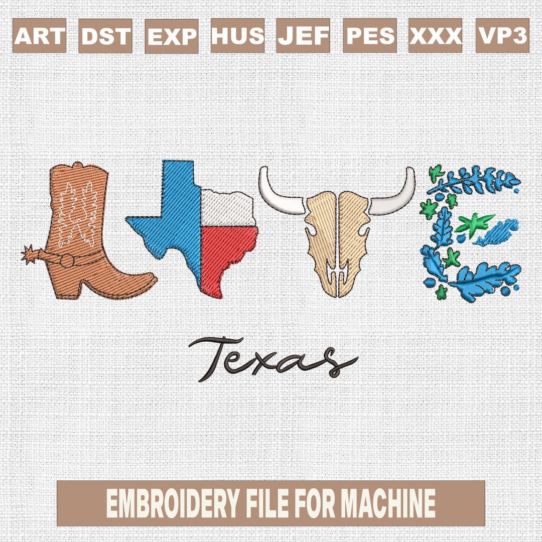 Love Texas Embroidery Designs, Texas Western Embroidery Pattern ...