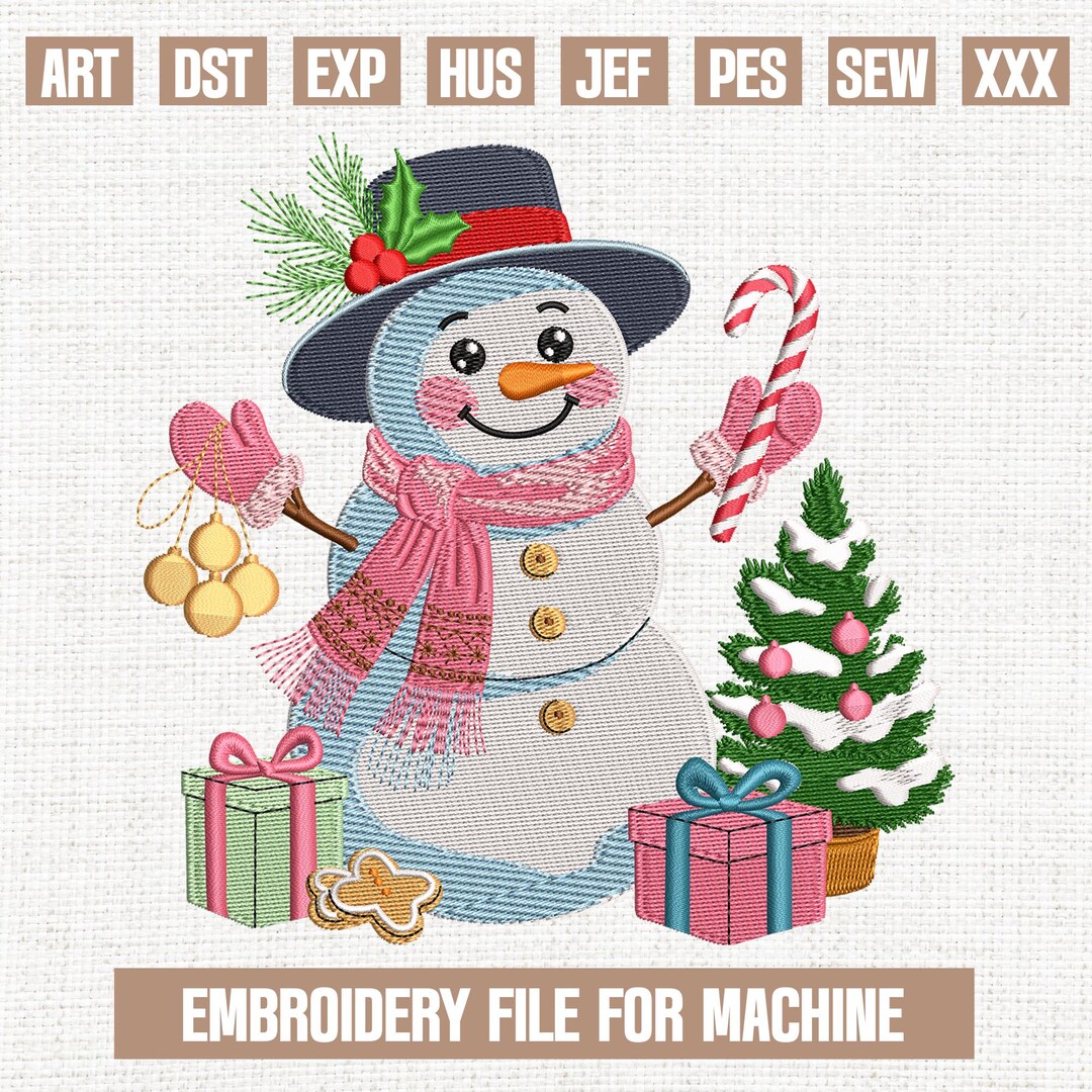 Christmas Snowman Embroidery Designs, Cute Christmas Snowman Embroidery ...