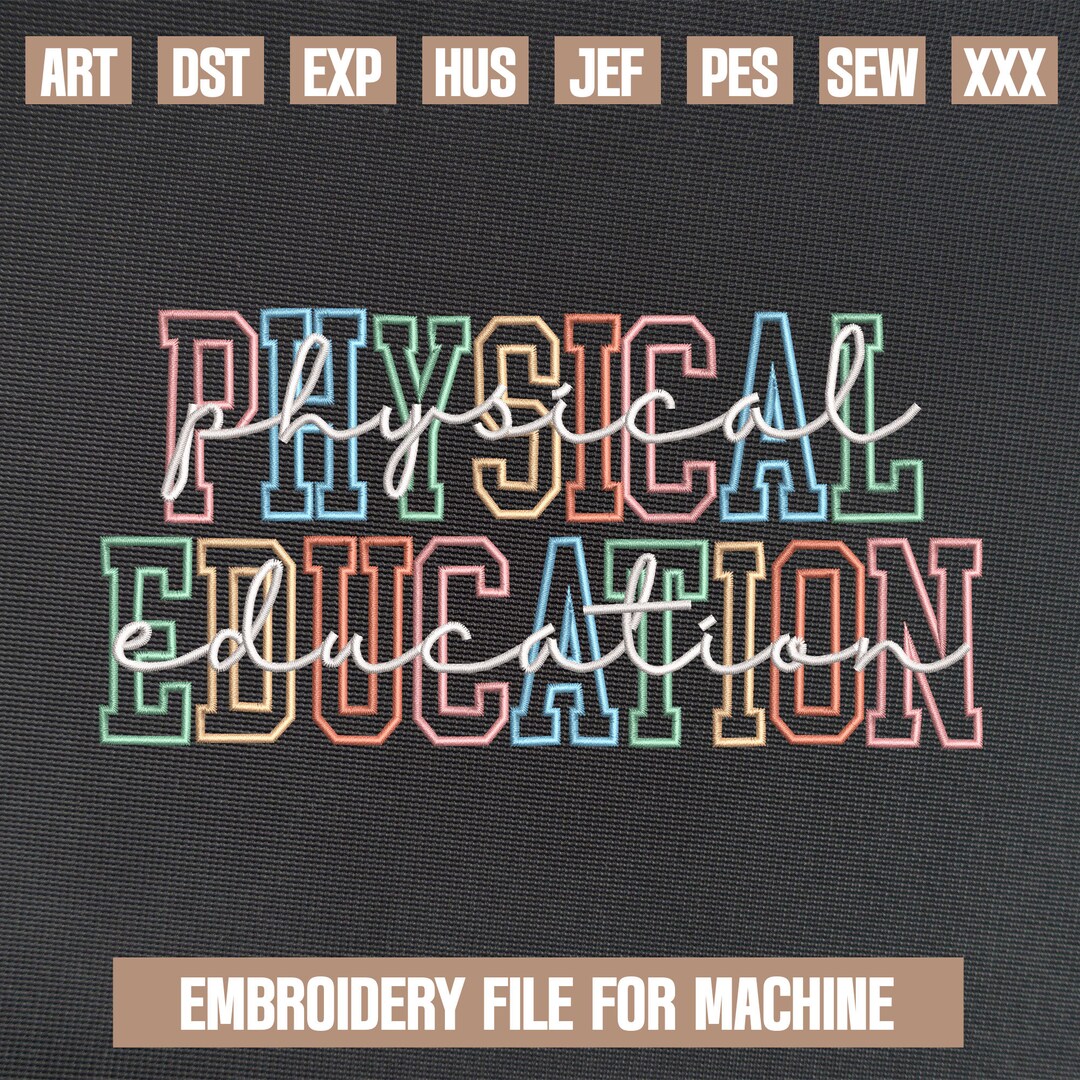 Physical Education Applique Embroidery Designs, Teacher Embroidery ...