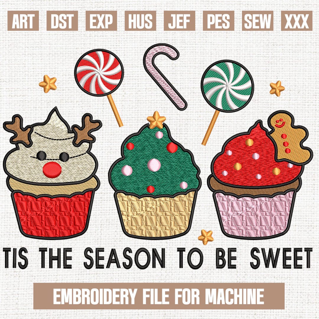 Christmas Treats Embroidery Designs, Candy Christmas Embroidery Pattern ...