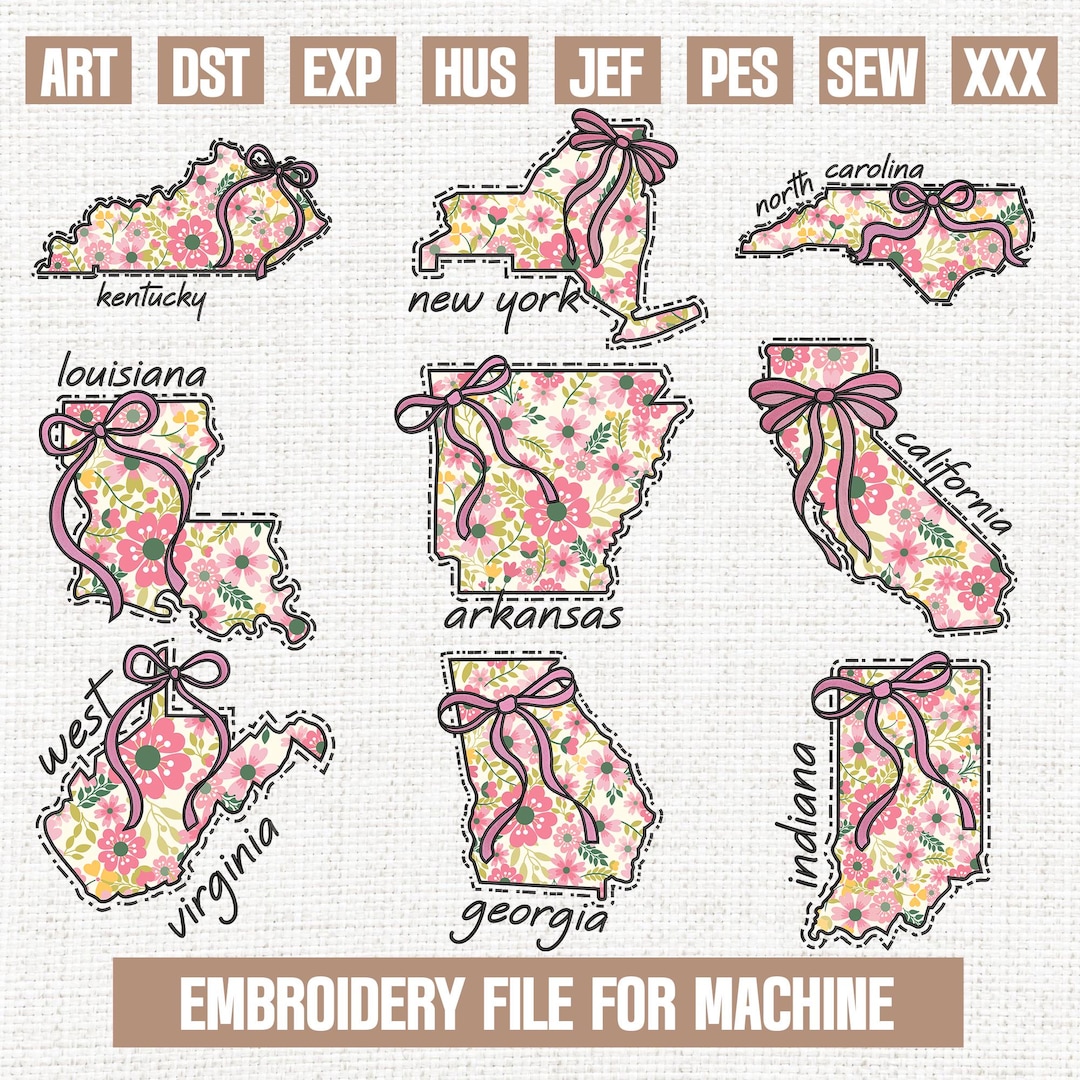 Floral Georgia Embroidery Designs, Trendy Girly Embroidery Pattern ...