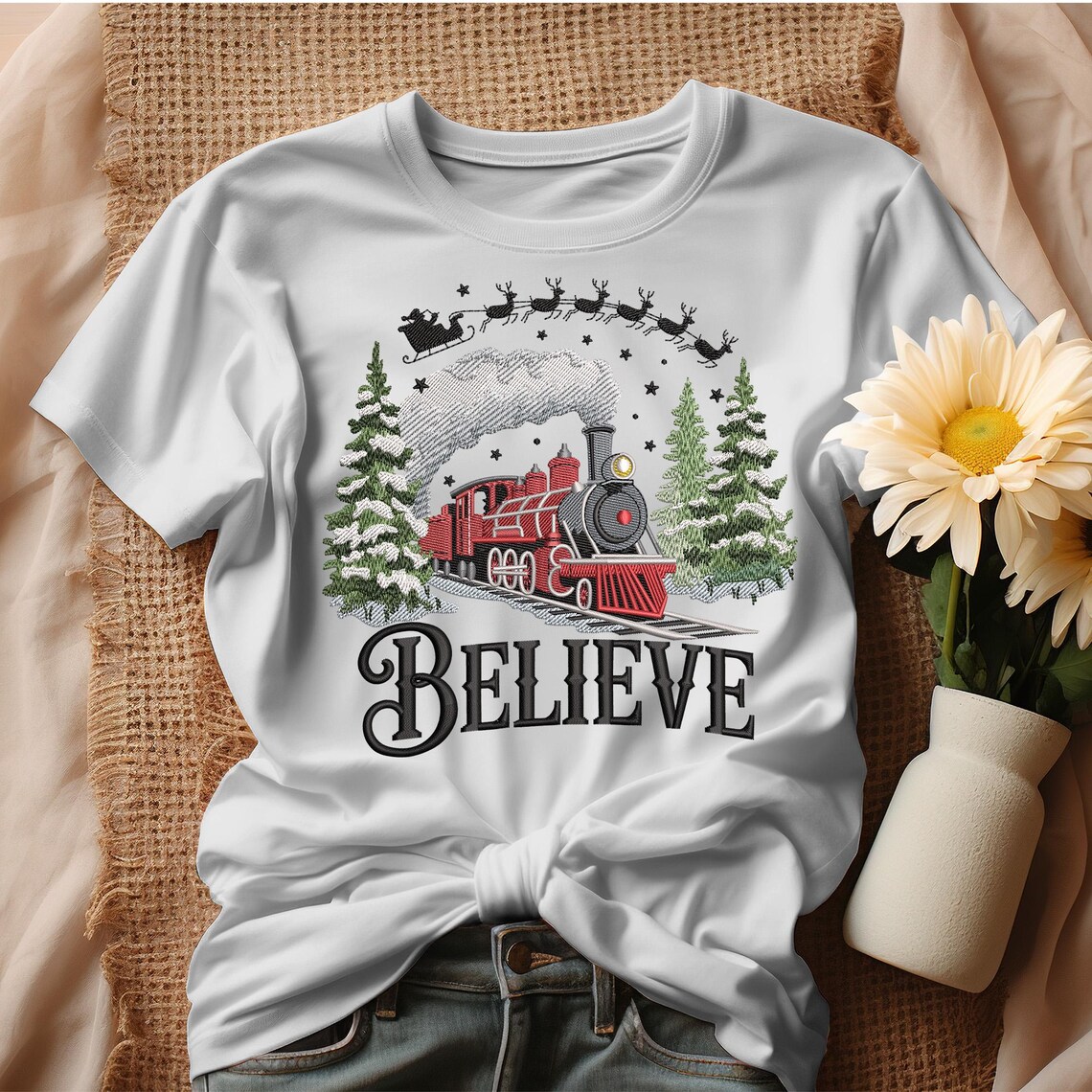 Believe Christmas Train Embroidery Designs, Polar Express Embroidery ...