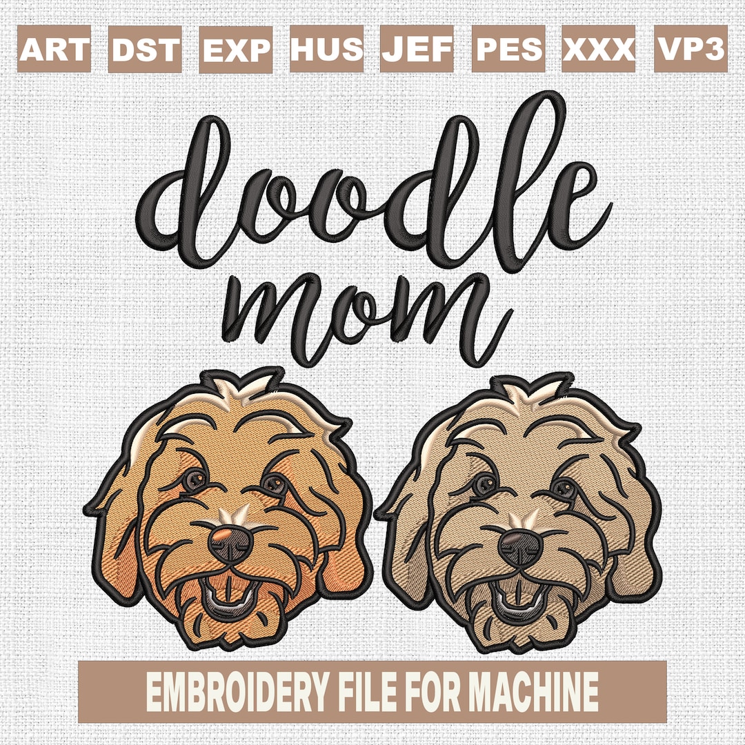 Doodle Mom Embroidery Designs, Dog Mom Embroidery Pattern, Best Dog Mom ...