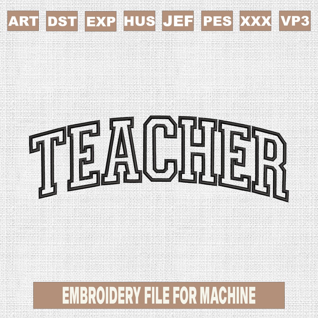 Teacher Applique Embroidery Designs, Teacher Varsity Embroidery Pattern ...