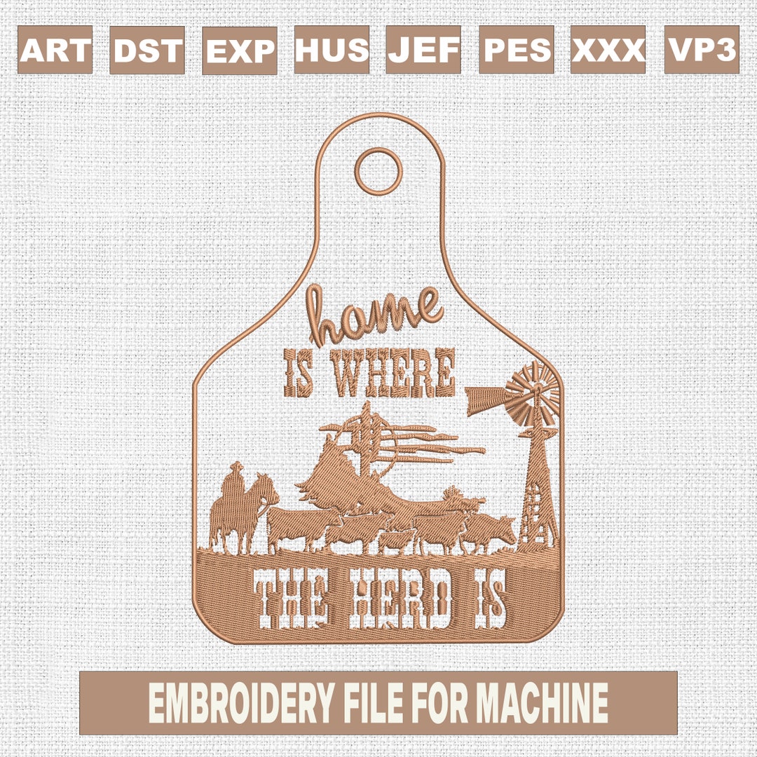 Home is Where Our Herd is Embroidery Designs, Western Embroidery ...