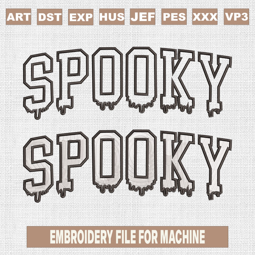 Spooky Embroidery Designs, Halloween Embroidery Pattern, Varsity Style ...