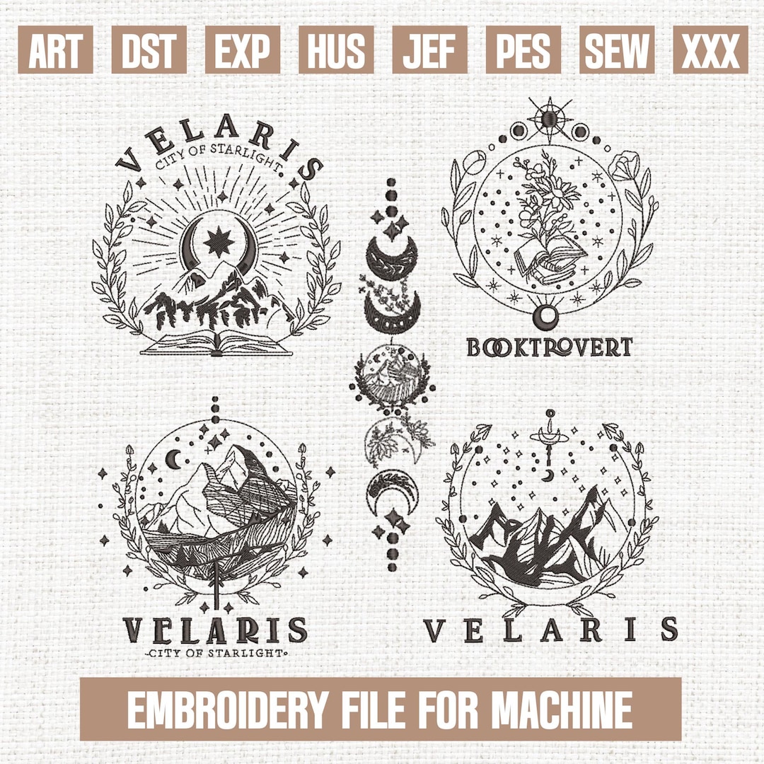 5 Files Velaris City Embroidery Designs, the Night Court Embroidery ...