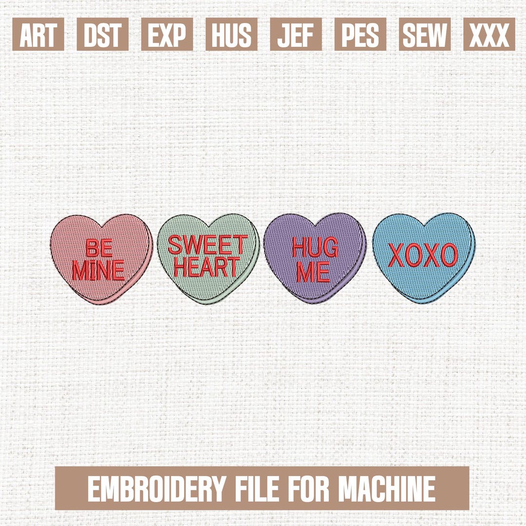 Heart Shaped Love Embroidery Designs, Love Valentine Embroidery Pattern ...
