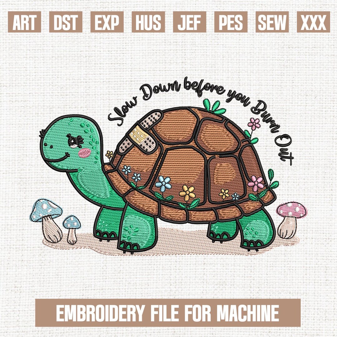 Floral Sea Turtle Embroidery Designs, Turtle Embroidery Pattern ...