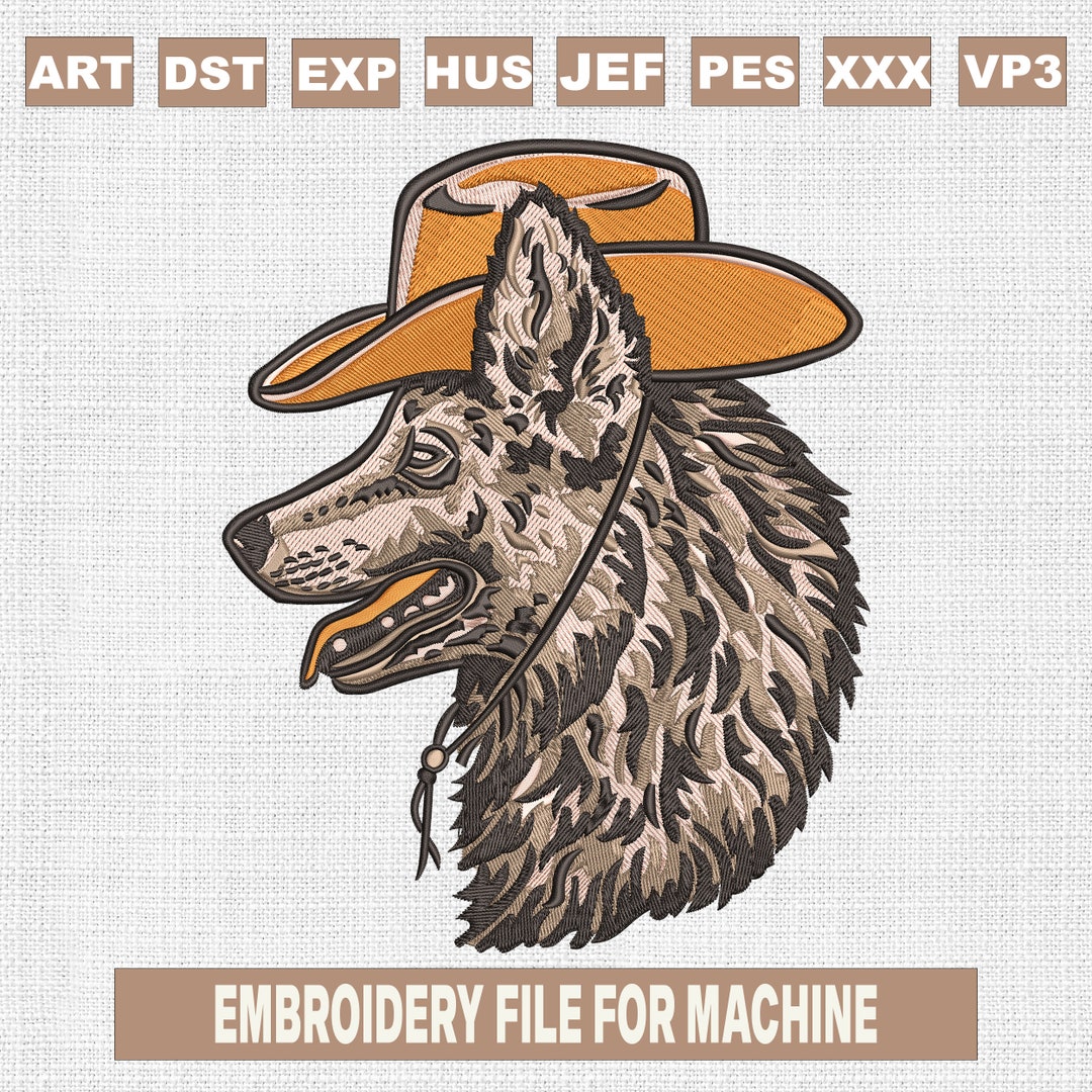 Dog Golden Retriever Cowboys Embroidery Designs, Western Dog Embroidery ...