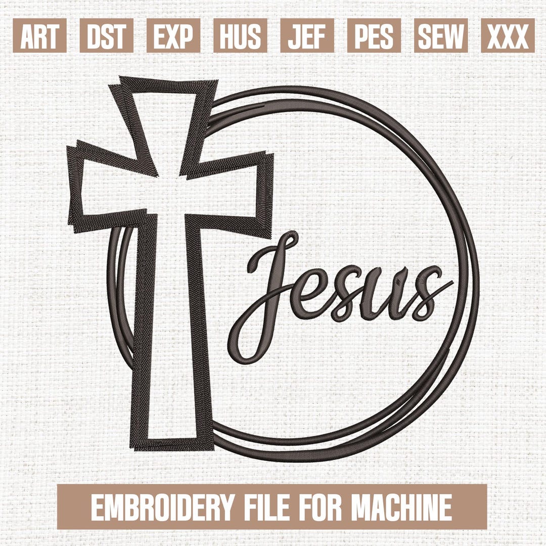 Jesus Cross Embroidery Designs, Faith Embroidery Pattern, Christian ...