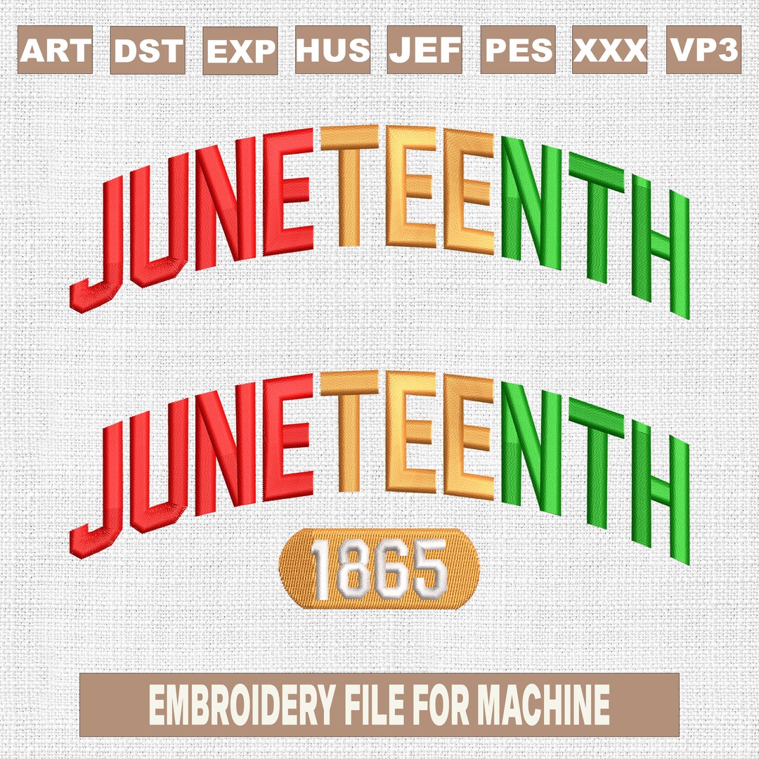 Juneteenth Embroidery Designs, Juneteenth 1865 Embroidery Pattern ...