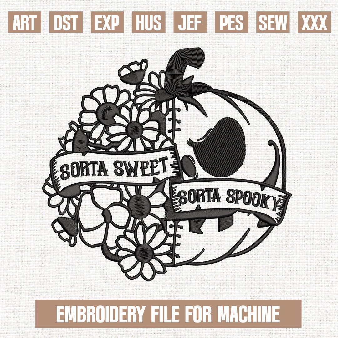 Sorta Sweet Sorta Spooky Embroidery Designs, Flower Skull Embroidery ...