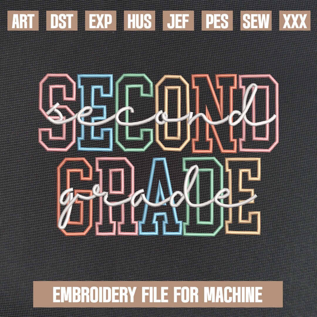 Second Grade Teacher Applique Embroidery Designs, 2nd Grade Teacher ...