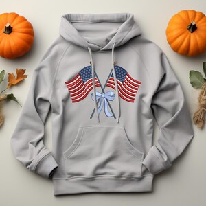 American Flag Embroidery Designs, American Flag With Ribbon Bow ...