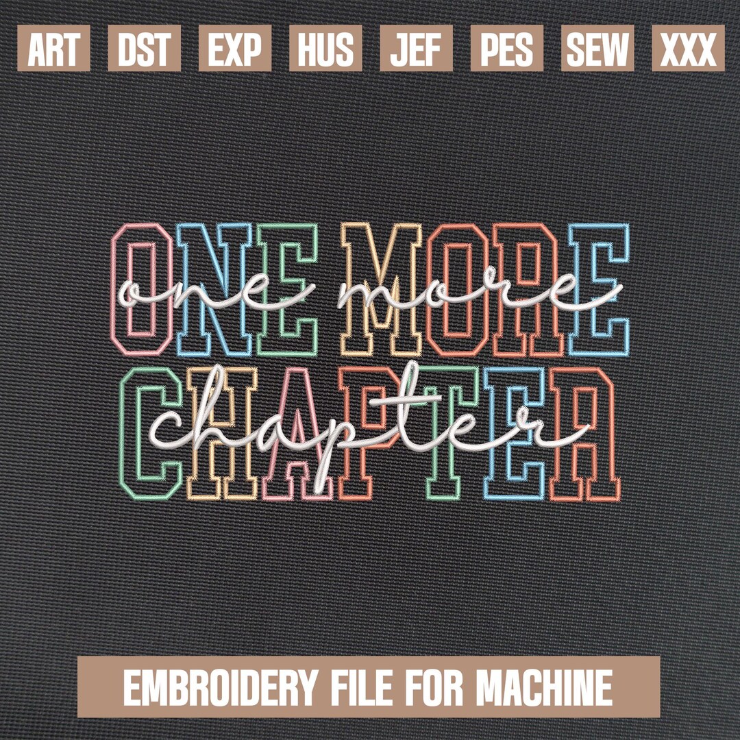 One More Chapter Applique Embroidery Designs, Book Lover Embroidery ...