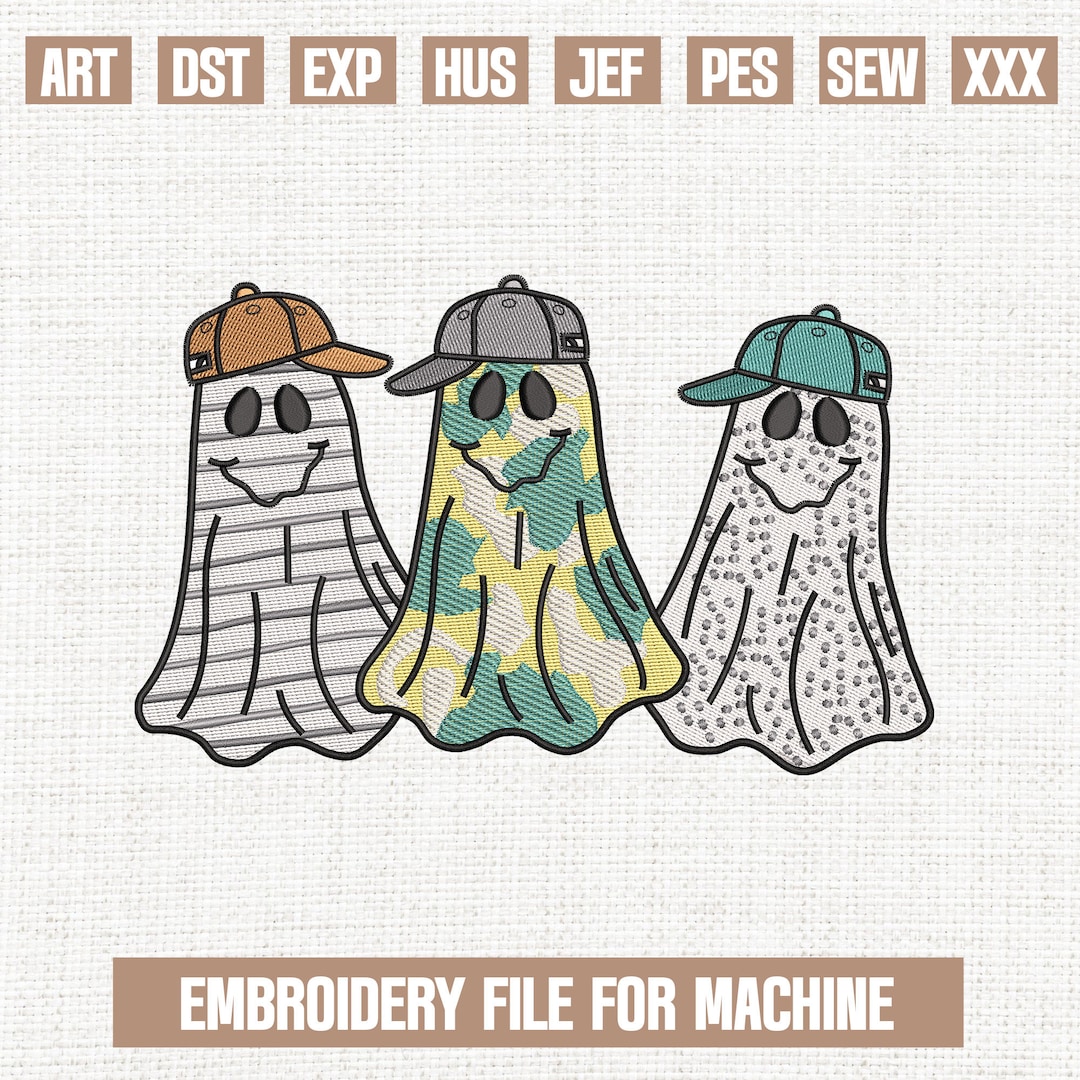 Boy Ghost Embroidery Designs, Ghost Camo Trio Embroidery Pattern ...