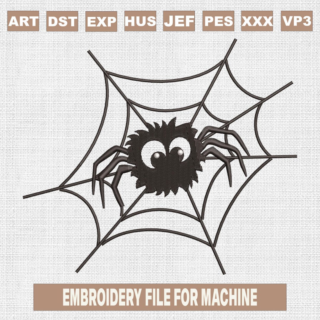 Spider Embroidery Designs, Spiderweb Embroidery Pattern, Halloween ...