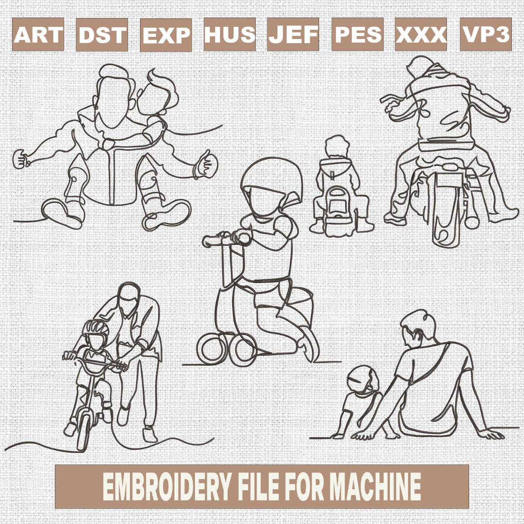 5 Father Teaching His Son Embroidery Designs, Like Father Like Son ...