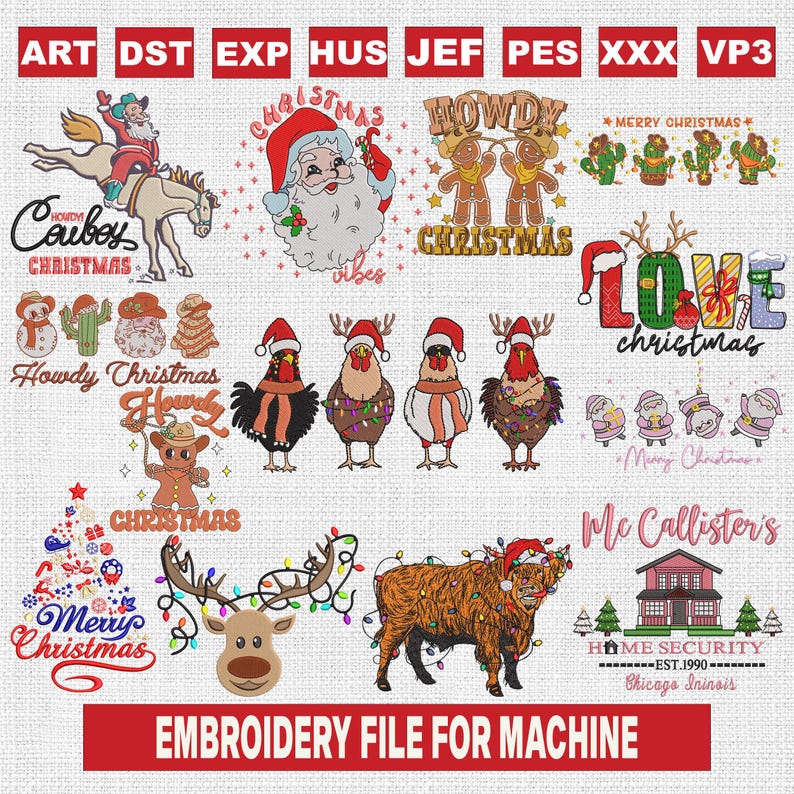120+ Christmas Embroidery Designs,bundle Christmas Embroidery Pattern ...
