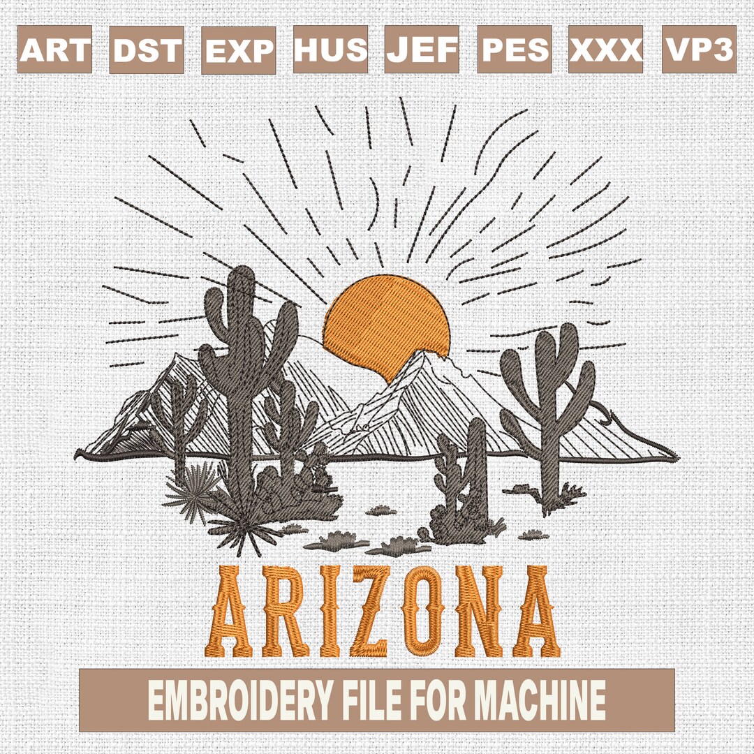 Western Arizona Desert Embroidery Designs, Western Embroidery Pattern ...