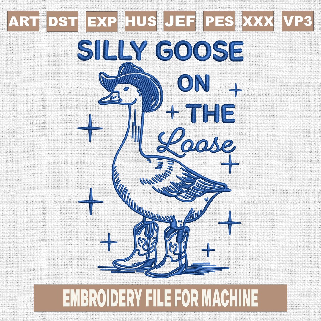 Silly Goose on the Loose Embroidery Designs, Duck Embroidery Pattern ...