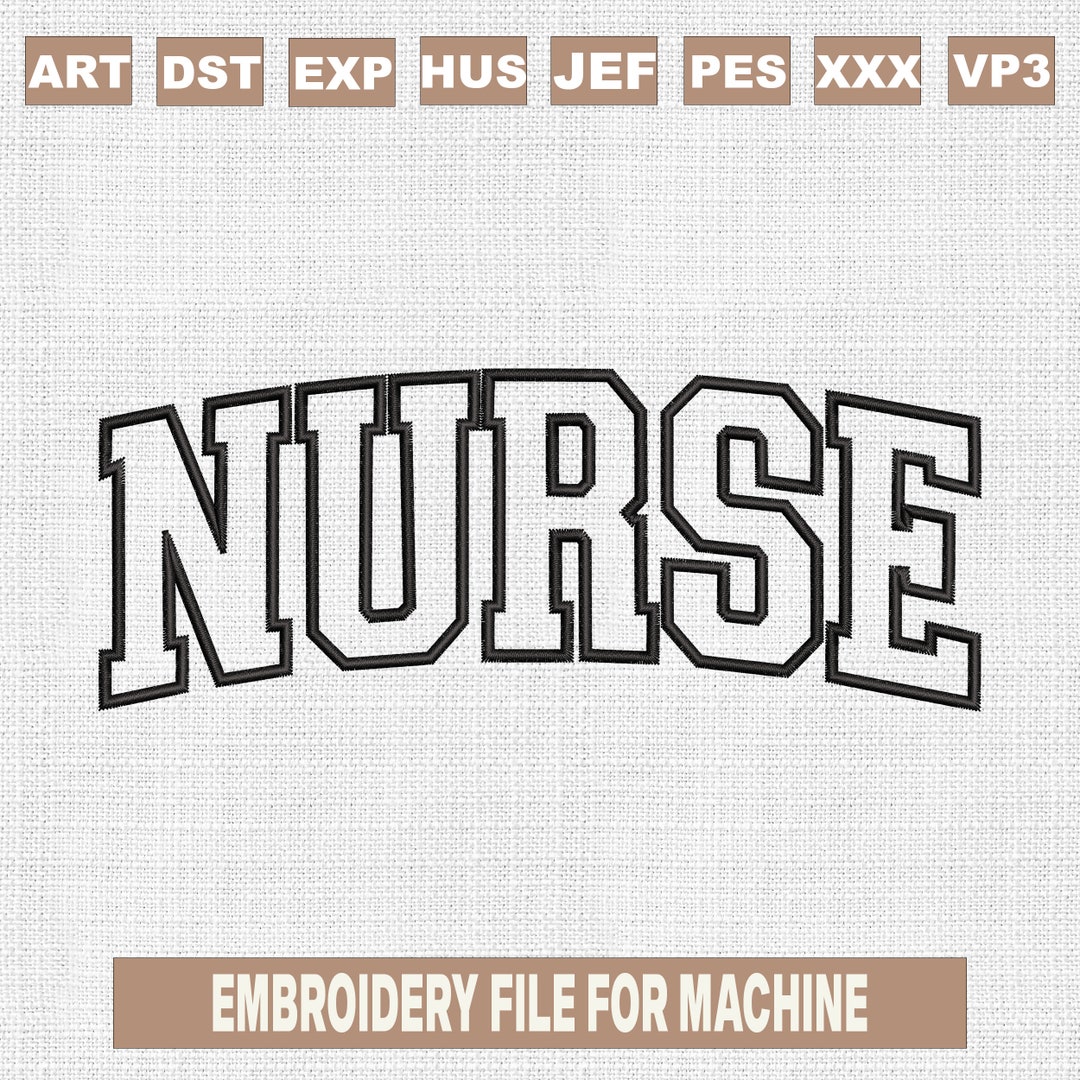 Nurse Applique Embroidery Designs, Nurse Varsity Embroidery Pattern ...