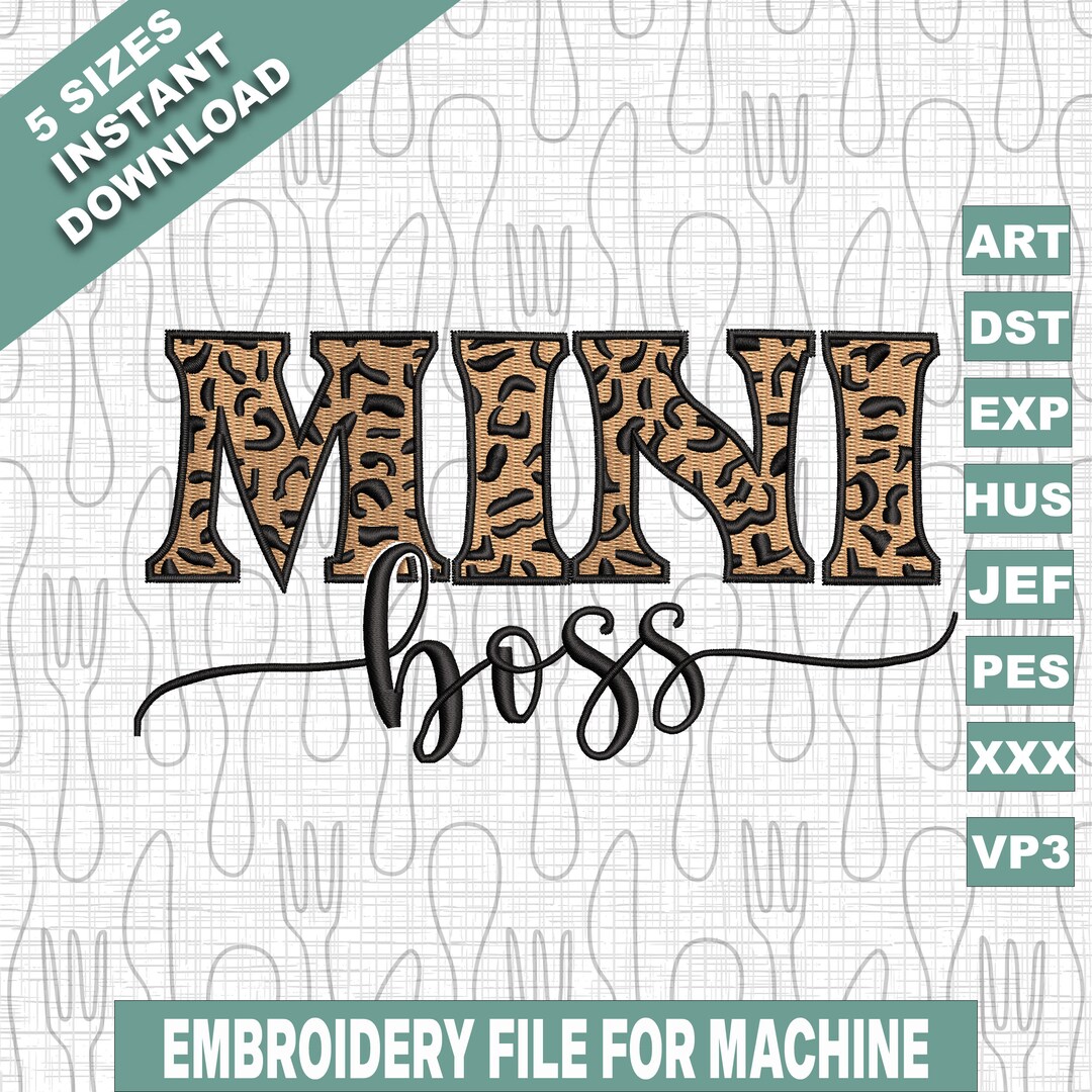 Leopard Mini Boss Embroidery Designs, Mini Embroidery Designs, Mother's ...