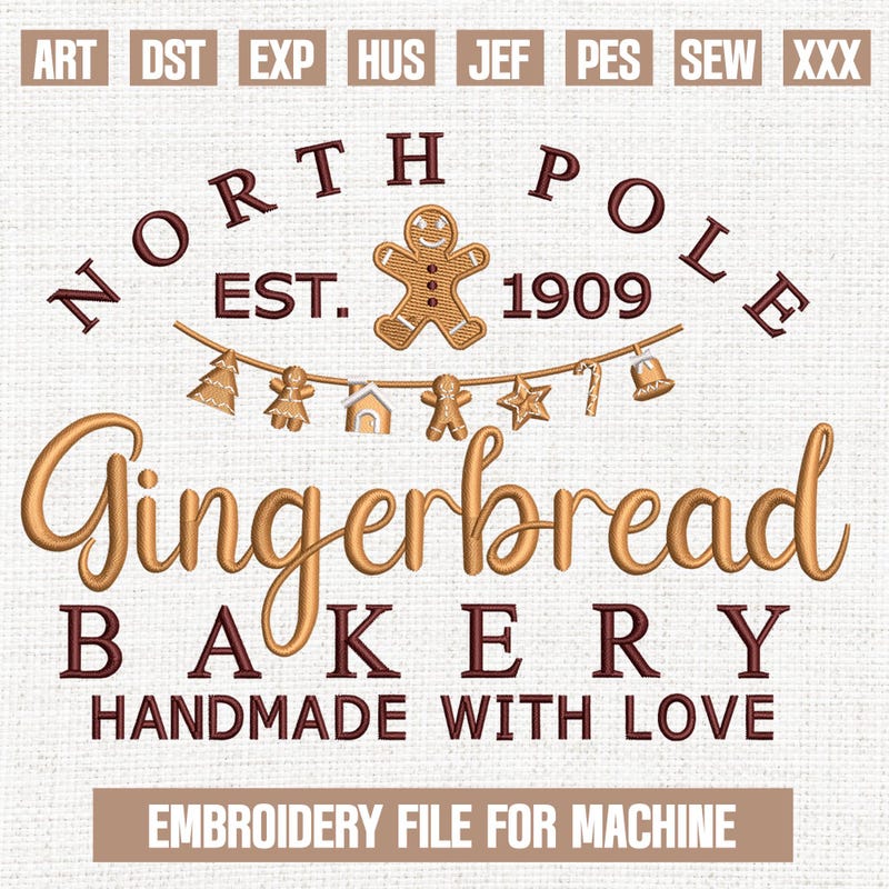 Gingerbread Embroidery Pattern - Etsy