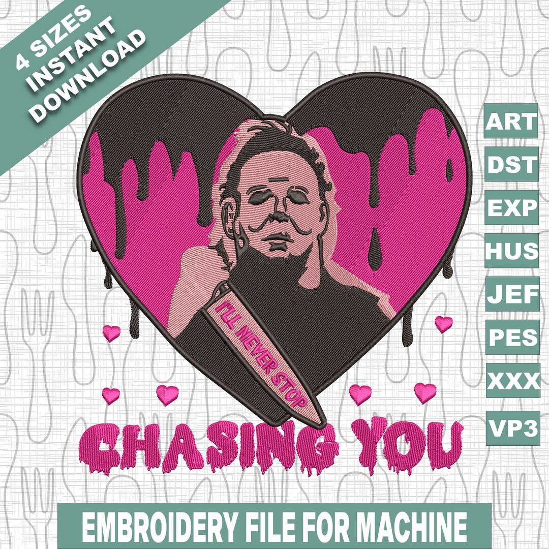 Valentines Chasing You Embroidery Designs Files, Valentine's Day ...
