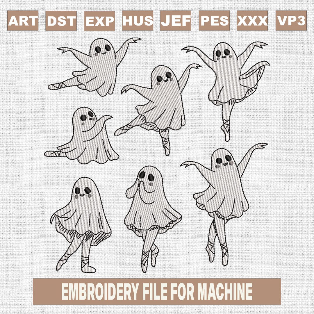 Ballet Ghost Embroidery Designs, Ballet Dancer Embroidery Pattern ...