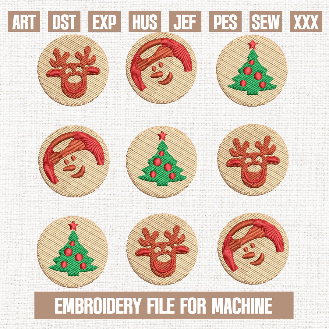 Christmas Sugar Cookie Embroidery Designs, Christmas Embroidery Pattern ...