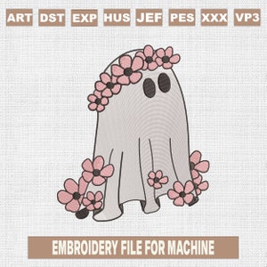 Halloween Floral Ghosts Embroidery Designs, Halloween Embroidery ...
