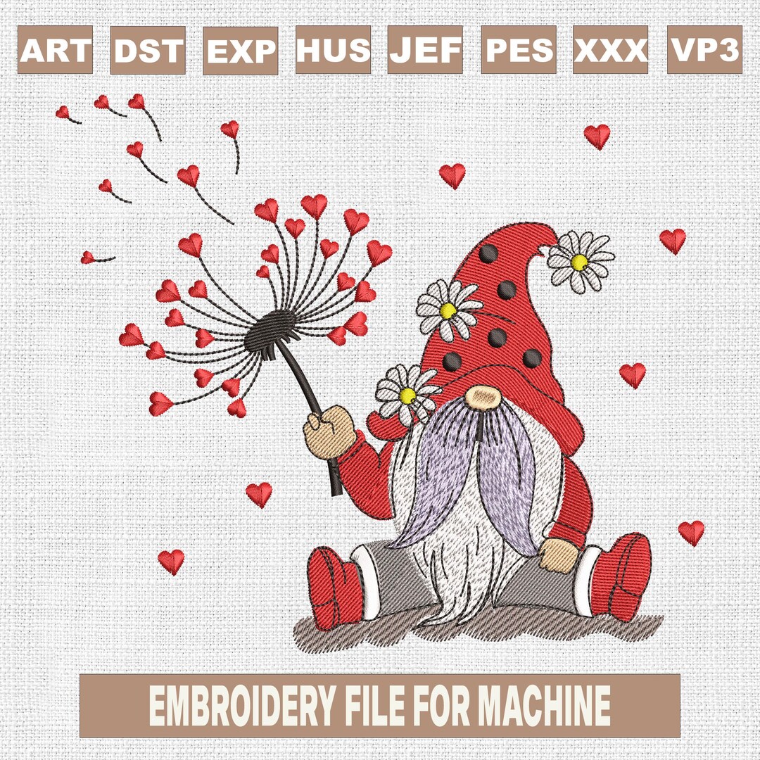 Valentines Elf Embroidery Designs, Valentine's Day Embroidery Pattern ...