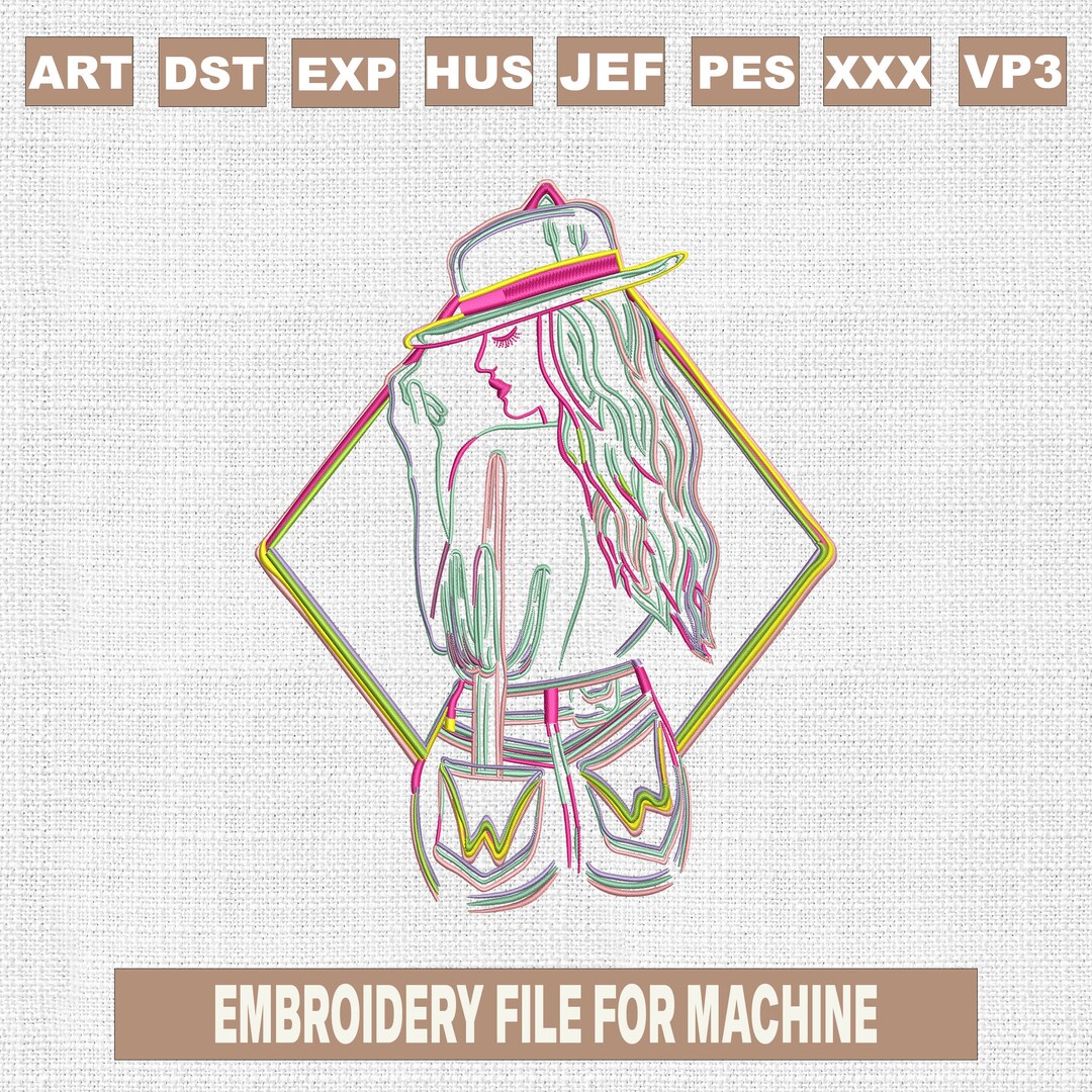 Cowgirl Western Embroidery Designs, Cowgirl Hat Embroidery Pattern ...