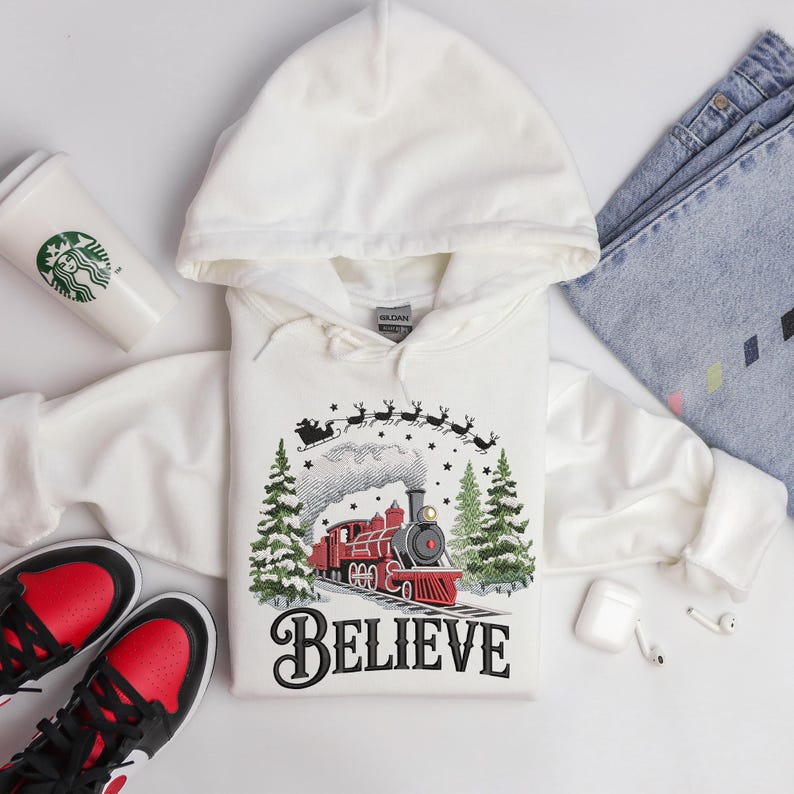 Believe Christmas Train Embroidery Designs, Polar Express Embroidery ...