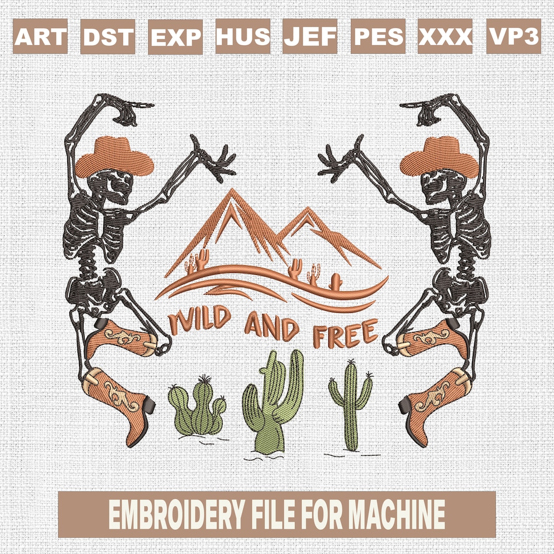 Wild and Free Western Desert Embroidery Designs, Western Embroidery ...