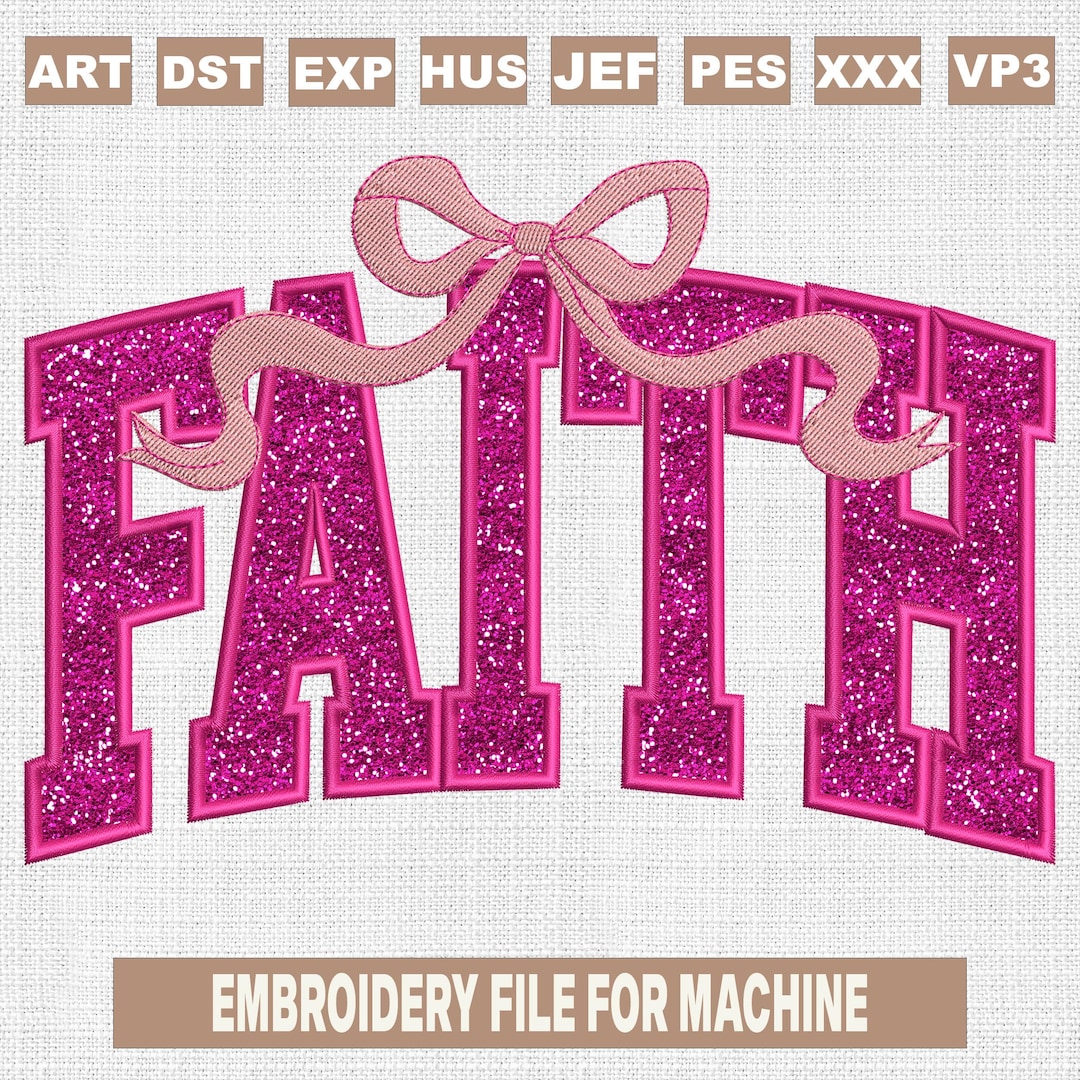 Faith Applique Embroidery Designs, Coquette Bow Embroidery Pattern ...