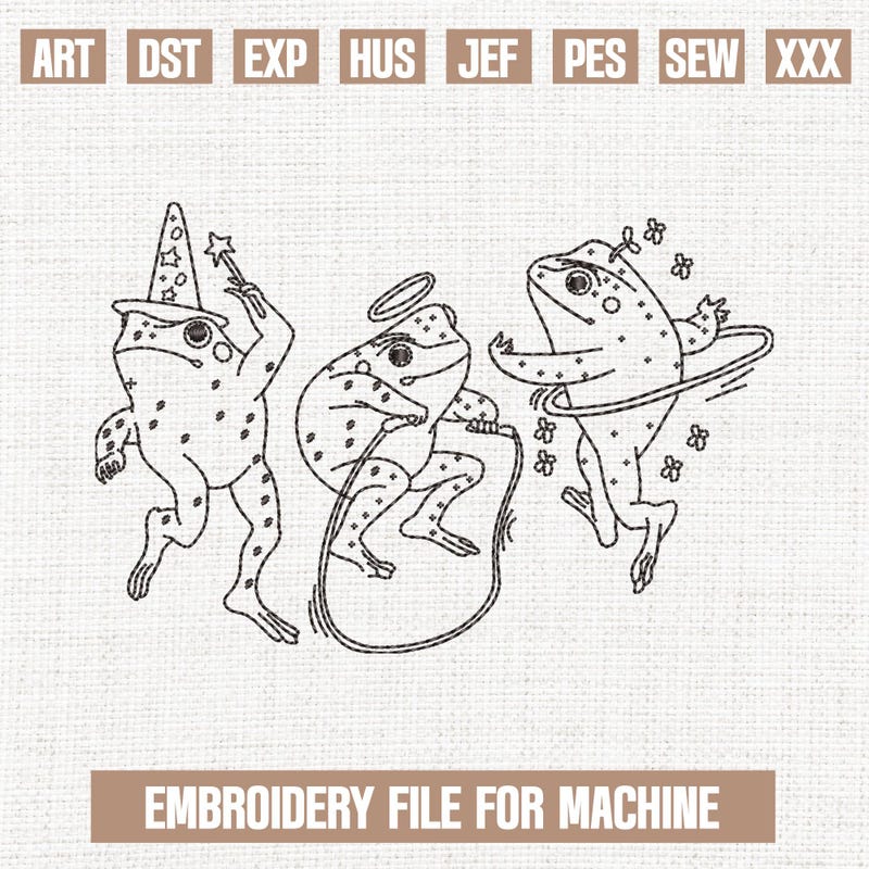 Frog Embroidery - Etsy