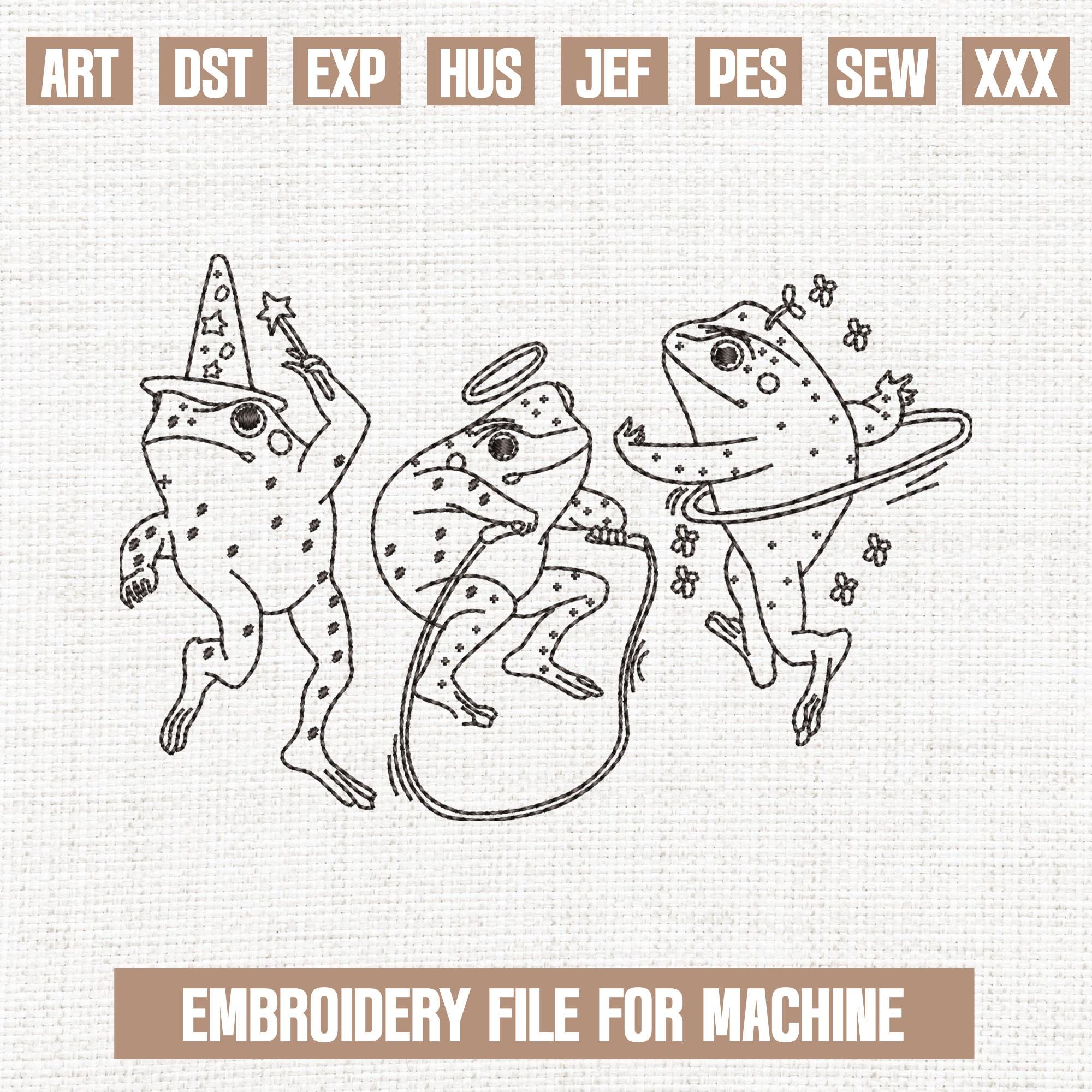 Cool Dancing Frogs Embroidery Designs, Cute Frog Embroidery Pattern ...