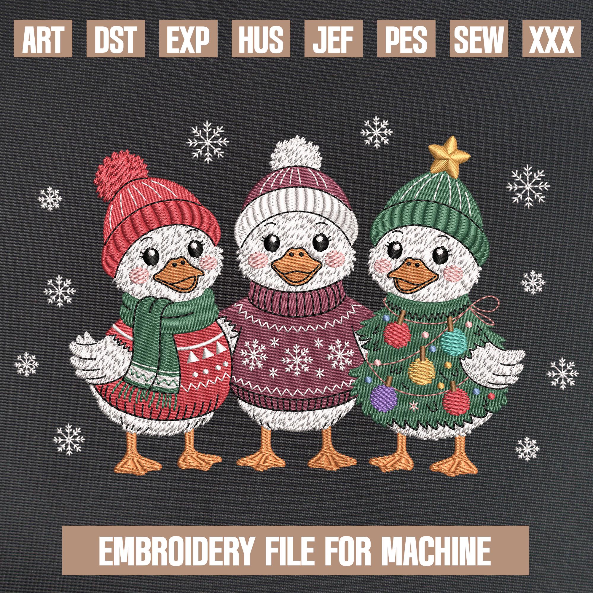 Winter Rubber Duck Embroidery Designs, Holly Jolly Embroidery Pattern ...