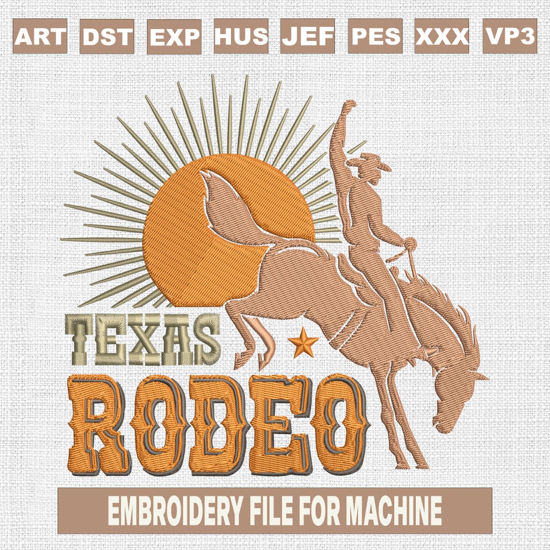 Texas Rodeo Embroidery Designs, Western Embroidery Pattern, Cowboy ...