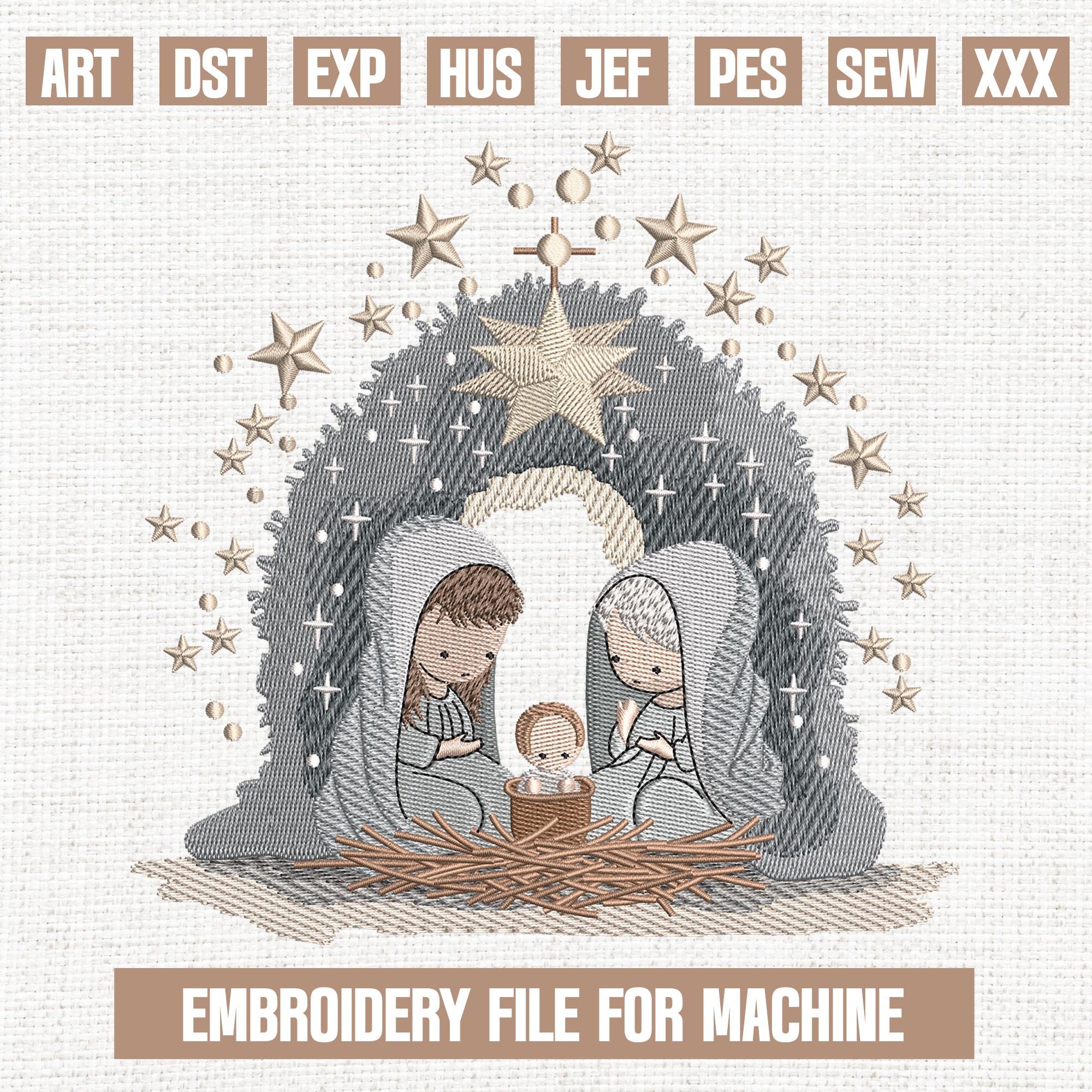 Holy Family Baby Jesus Embroidery Designs, Christmas Story Embroidery ...