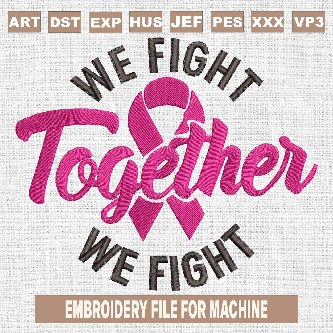 Together We Fight Embroidery Designs, Cancer Ribbon Embroidery Pattern ...
