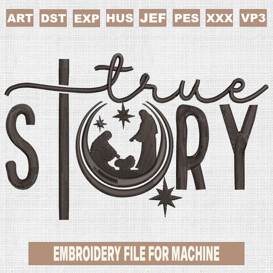 True Story Embroidery Designs, Nativity Scene Embroidery Pattern ...