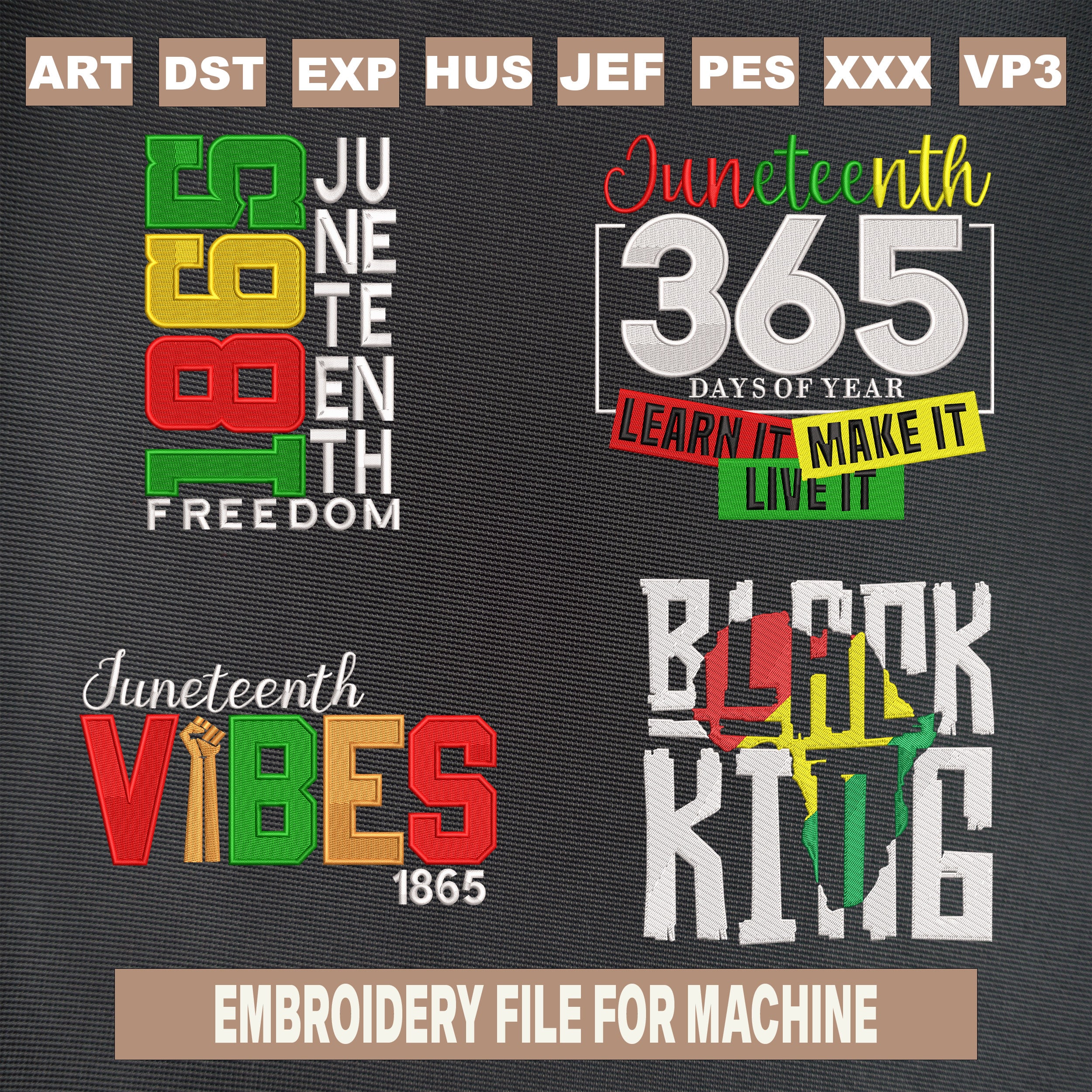 25+ Juneteenth Embroidery Designs, Bundle Juneteenth Embroidery Pattern ...