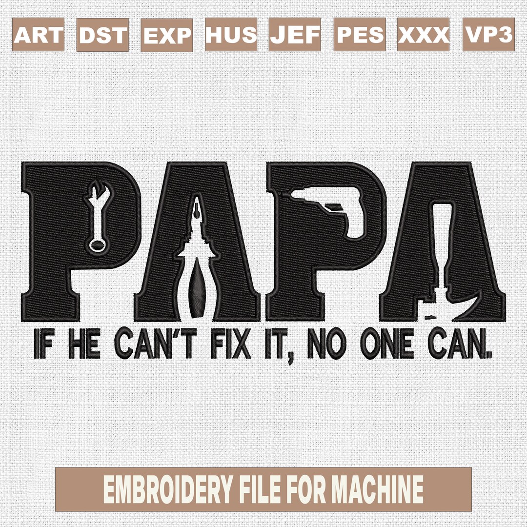 Mechanic Dad Embroidery Designs, Carpenter Dad Embroidery Pattern ...