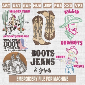 60+ Western Embroidery Designs, Bundle Western Embroidery Pattern ...