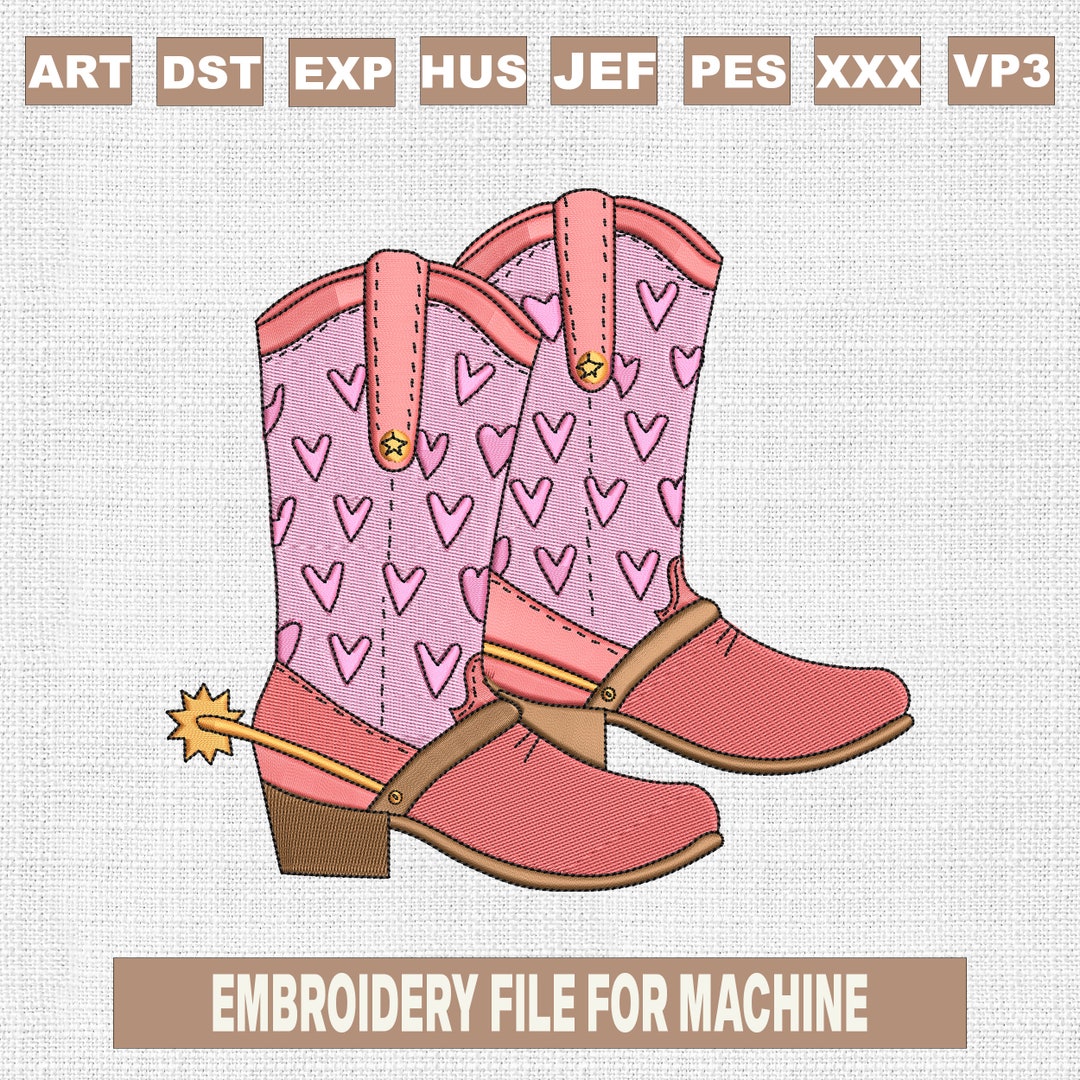 Cowgirl Boots Embroidery Designs, Western Boots Embroidery Pattern ...
