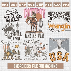 60+ Western Embroidery Designs, Bundle Western Embroidery Pattern ...